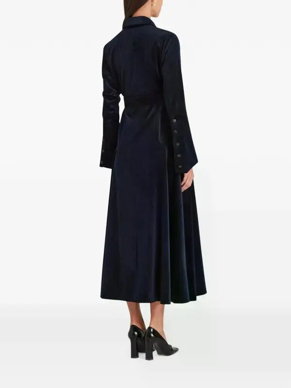 VIOLANTE NESSI Corduroy Buttoned-cuff Midi Dress
