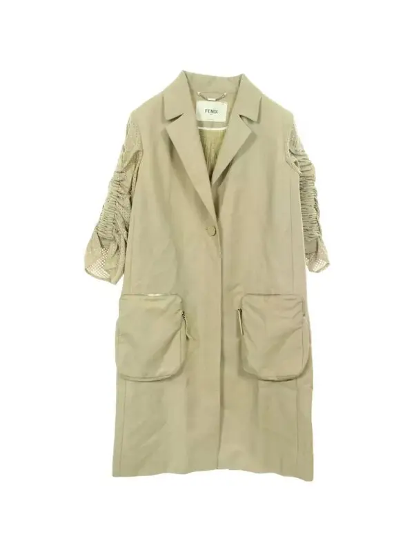 Fendi Perforated Ruched-sleeve Coat