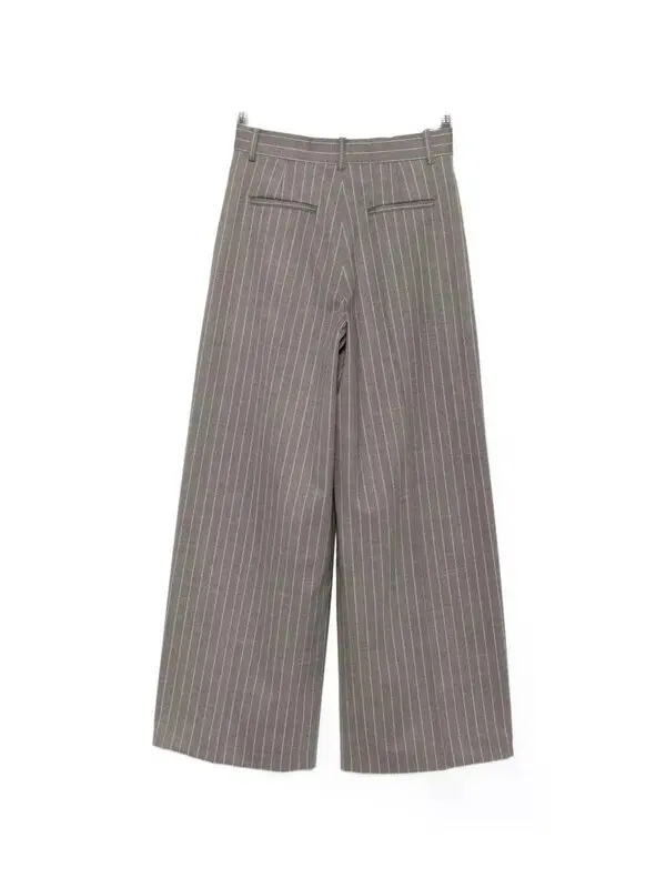 P.a.r.o.s.h Wool Pinstripe Pleated Wide Leg Trousers