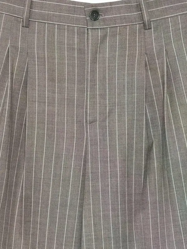 P.a.r.o.s.h Wool Pinstripe Pleated Wide Leg Trousers