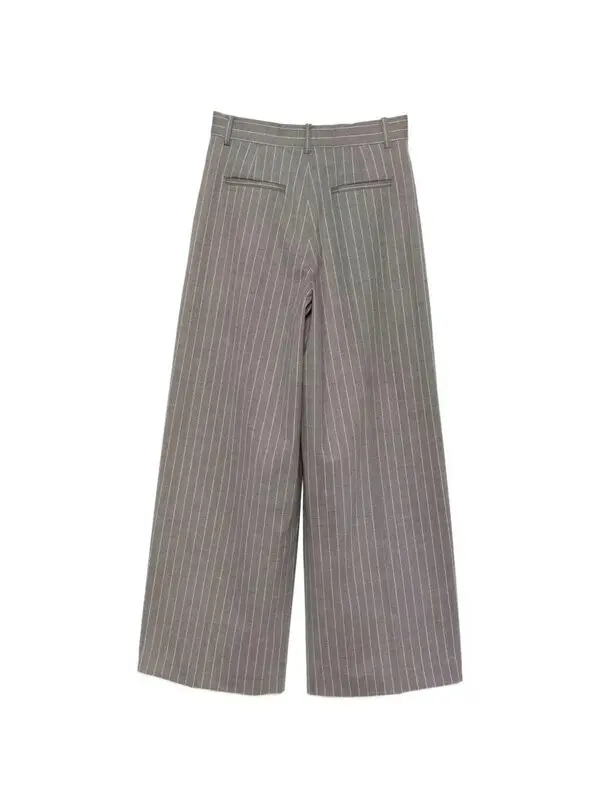 P.a.r.o.s.h Wool Pinstripe Pleated Wide Leg Trousers