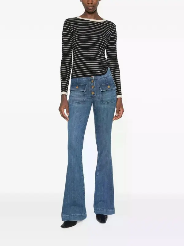 Seafarer Button-fastening Flared-leg Jeans