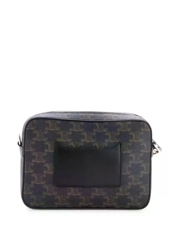 Celine Zip Messenger Bag Triomphe Coated Canvas Small Crossbody Bag