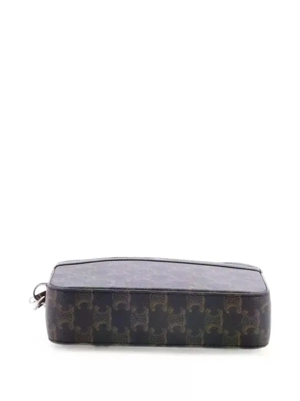 Celine Zip Messenger Bag Triomphe Coated Canvas Small Crossbody Bag