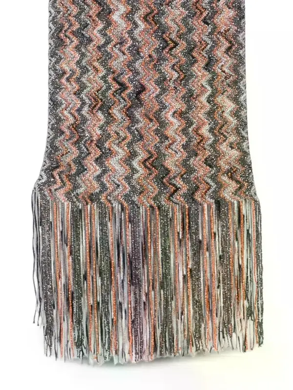 Missoni Zigzag-knit Fringed Scarf