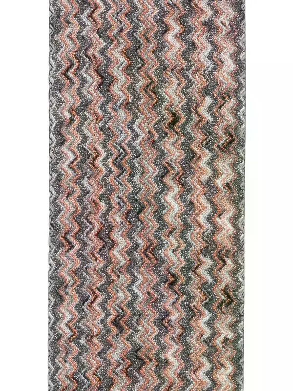 Missoni Zigzag-knit Fringed Scarf - Grey