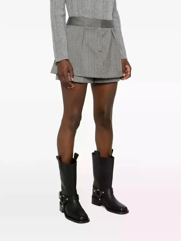 Maje Striped Pleated Shorts