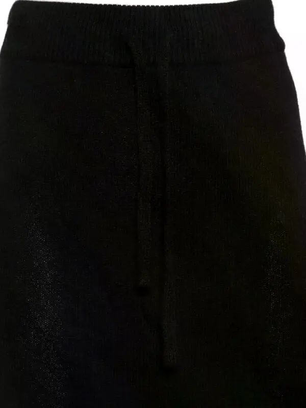 YEHUAFAN Drawstring Knitted Maxi Skirt