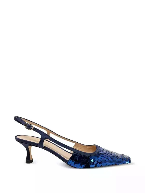 Roberto Festa Siviglia Sequin-embellished Snip-toe Slingback Pumps - Blue