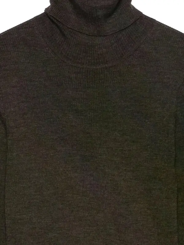 P.a.r.o.s.h Dark Wool Roll Neck Knit - Brown
