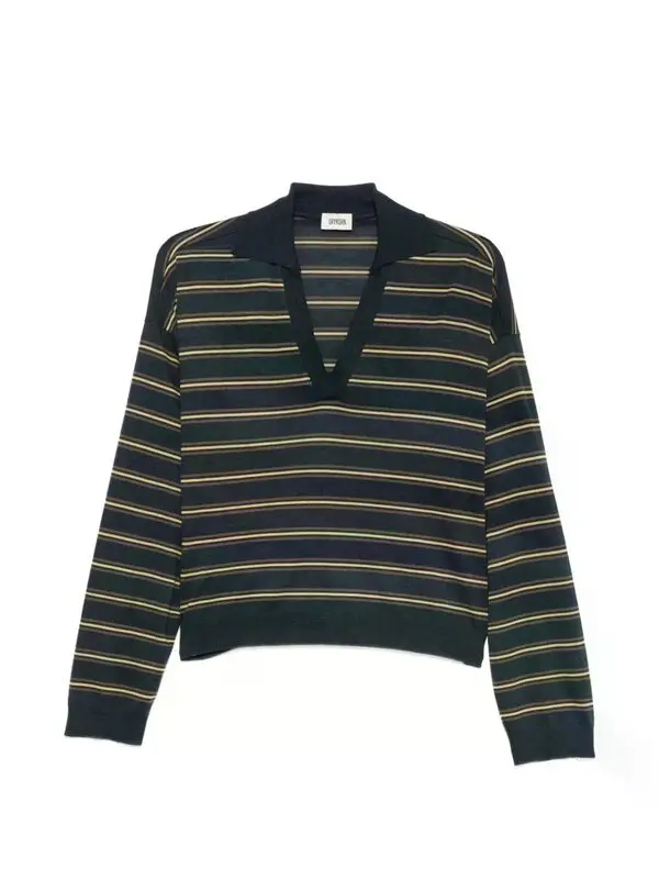 DRYKORN Striped V-neck Long Sleeve Top