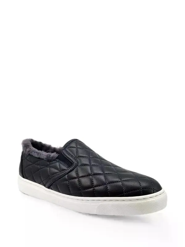 MADISON MAISON Quilted Shearling-trim Sneakers - Blue