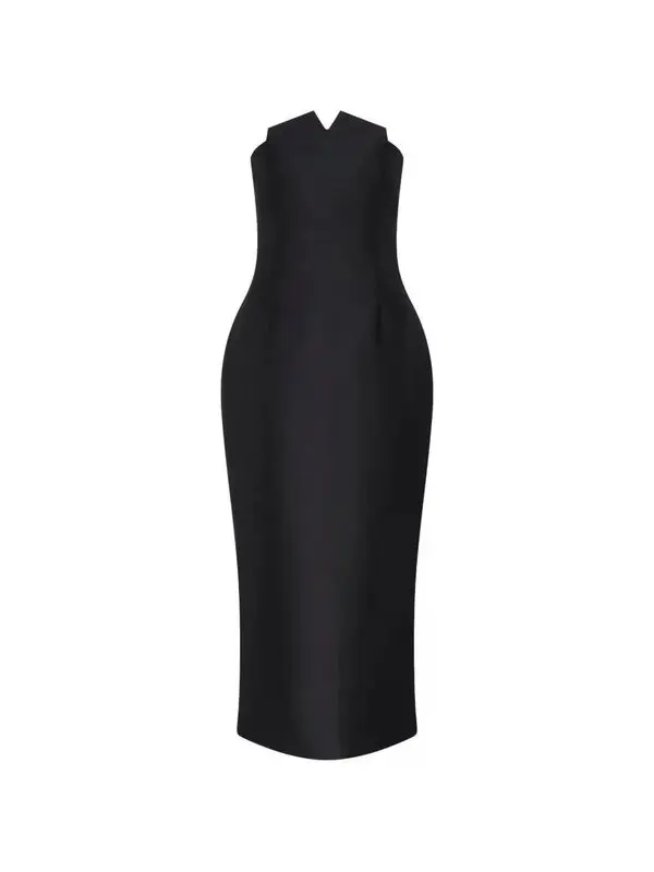 VIOLANTE NESSI Strapless Silk Maxi Dress