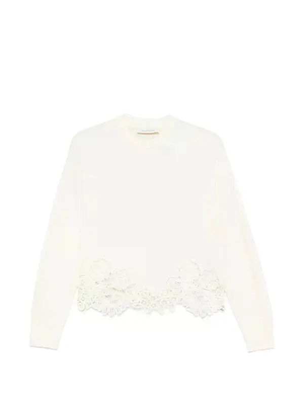 Zimmermann Guipure Lace Trim Sweater - White