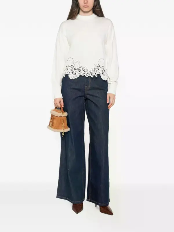 Zimmermann Guipure Lace Trim Sweater
