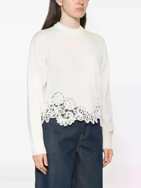 Zimmermann Guipure Lace Trim Sweater