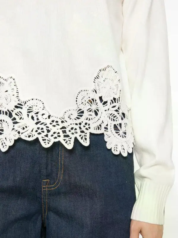 Zimmermann Guipure Lace Trim Sweater