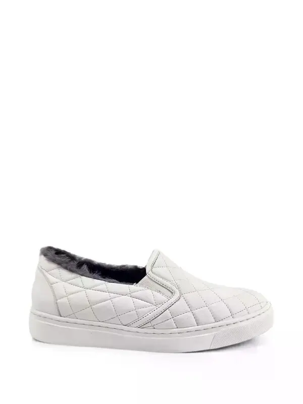 MADISON MAISON Quilted Shearling-lined Slip-on Sneakers - White