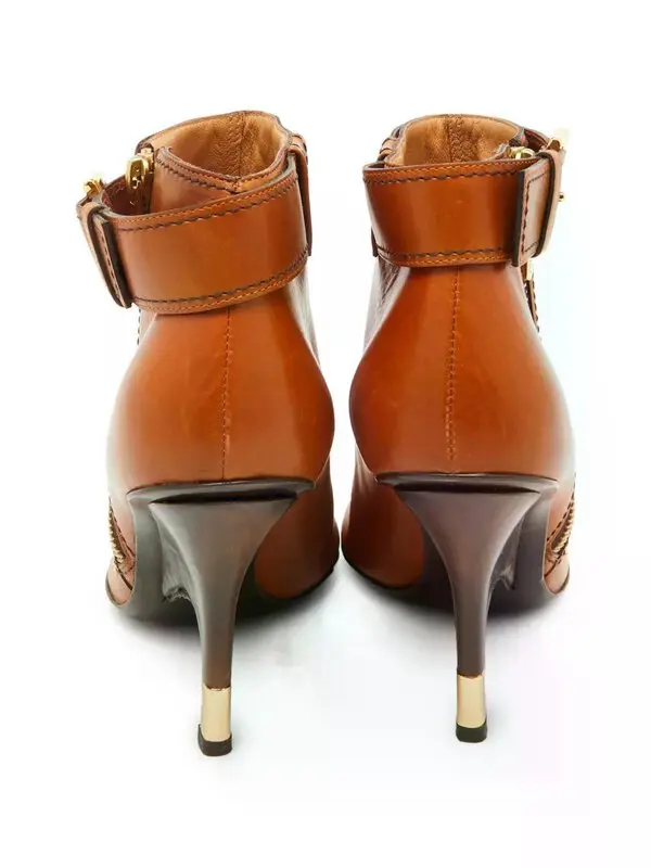 GIUSEPPE ZANOTTI Buckle Detail Heeled Ankle Boots - Brown