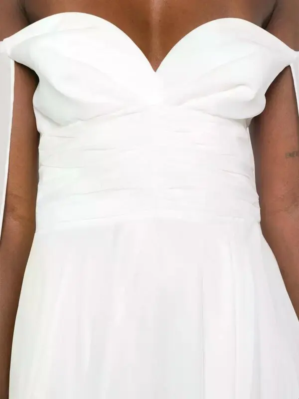 ALESSANDRO LEGORA Off-shoulder Ruched Bodice Maxi Dress