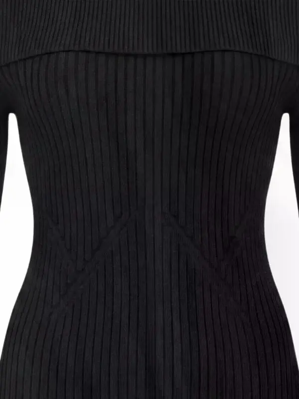 Isaia Off-shoulder Ribbed Knit Sweater