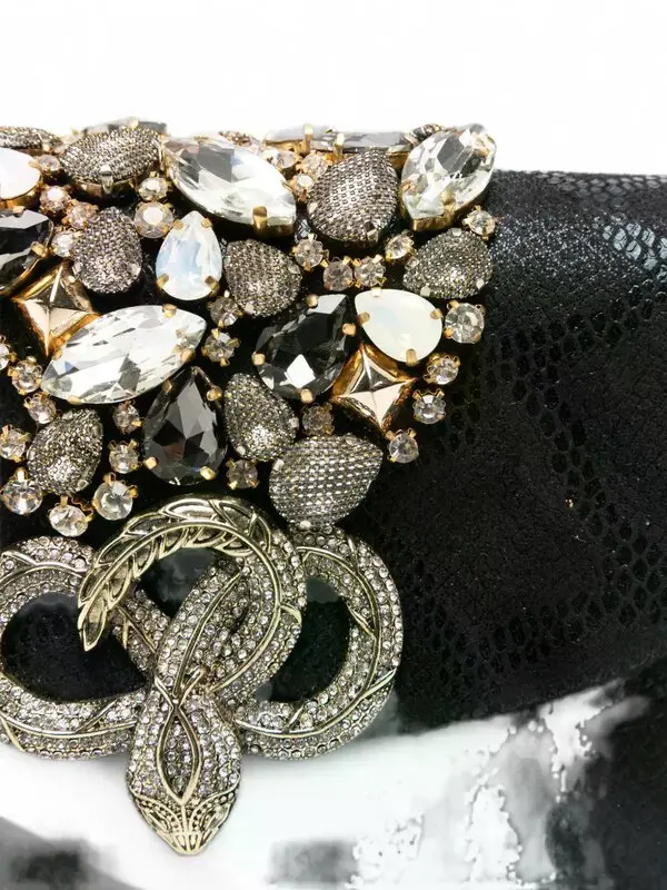 TWENTY FOURHAITCH Mini Crystal-embellished Snakeskin-effect Shoulder Bag