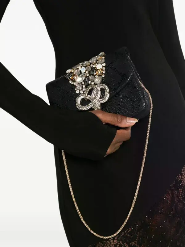TWENTY FOURHAITCH Embellished Snakeskin-effect Shoulder Bag