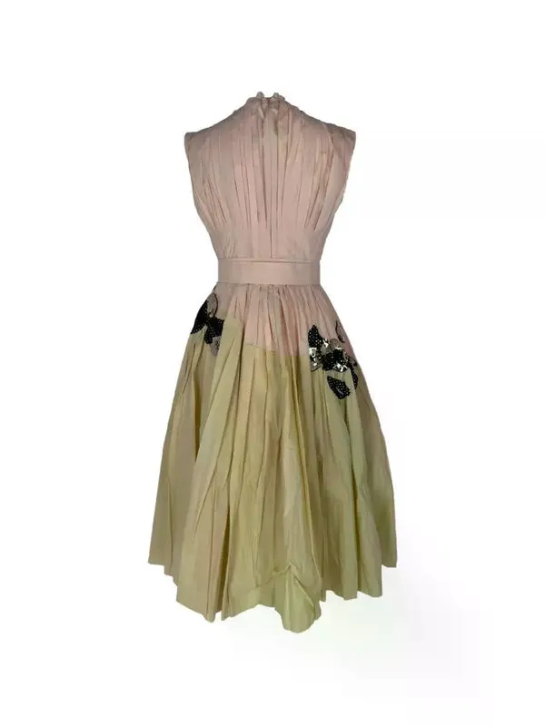 Bottega Veneta Colorblock Sequin Embellished Pleated Dress