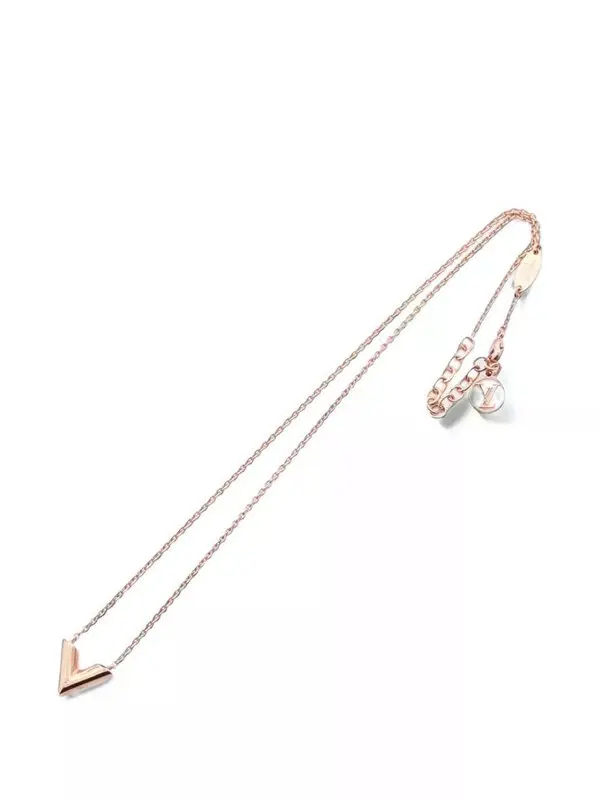 LOUIS VUITTON 2020 Rose Gold Plated Essential V Necklace Costume Necklace