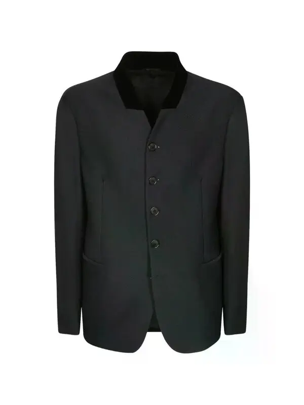 Giorgio Armani Velvet-collar Textured-finish Blazer
