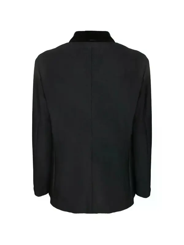 Giorgio Armani Velvet-collar Textured-finish Blazer