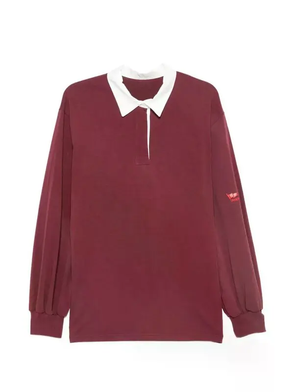 SYSTEM Embroidered Logo Polo Sweater