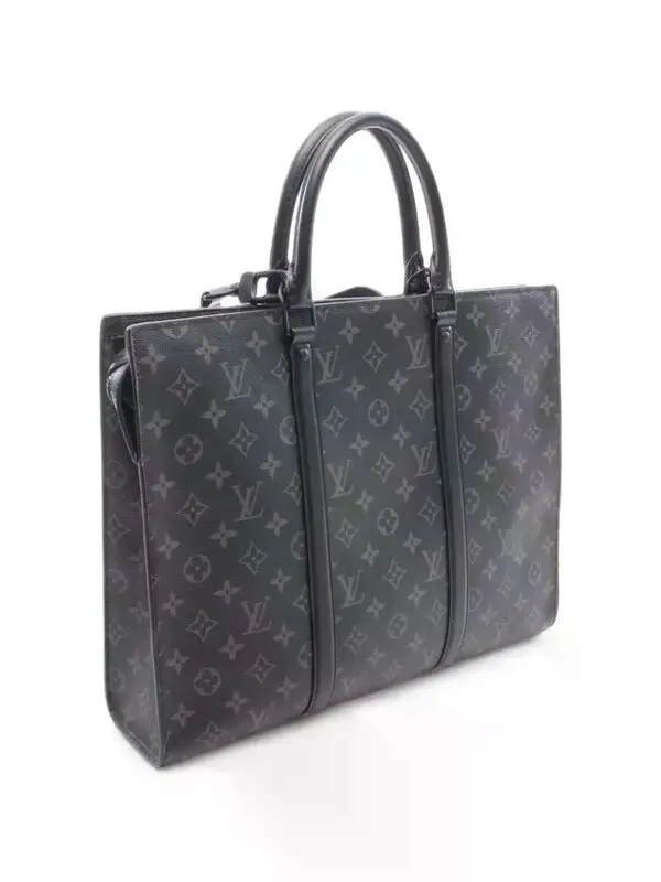 LOUIS VUITTON 2020 Monogram Eclipse Sac Plat Horizontal Zipper Satchel