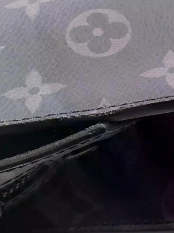 LOUIS VUITTON 2020 Monogram Eclipse Sac Plat Horizontal Zipper Satchel