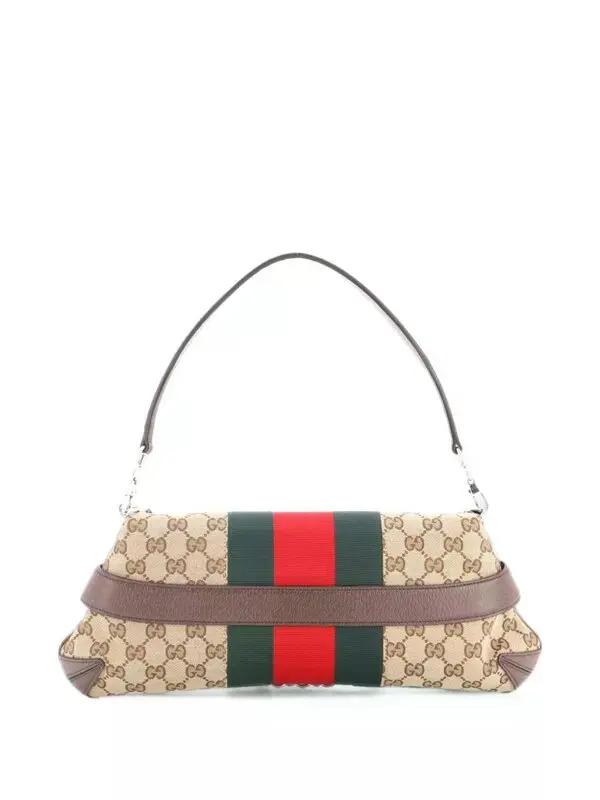 Gucci Horsebit Nm Web Chain Clutch Gg Canvas Medium Shoulder Bag