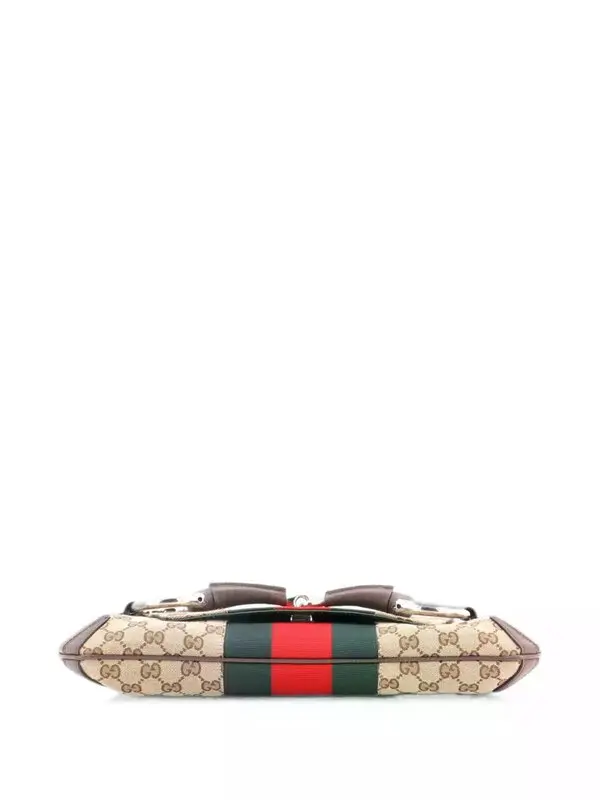 Gucci Horsebit Nm Web Chain Clutch Gg Canvas Medium Shoulder Bag