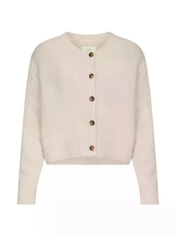Loulou De Saison Remus Ribbed-knit Cropped Cardigan - Neutrals