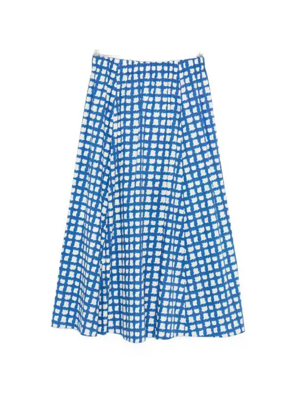 I BLUES Check-print Short-sleeve Midi Dress