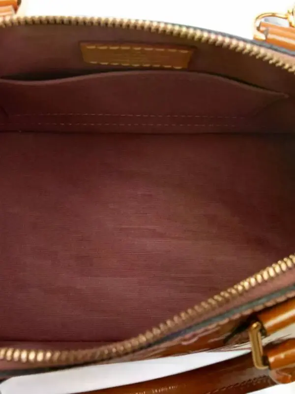 LOUIS VUITTON Monogram Vernis Alma Bb Satchel - Brown