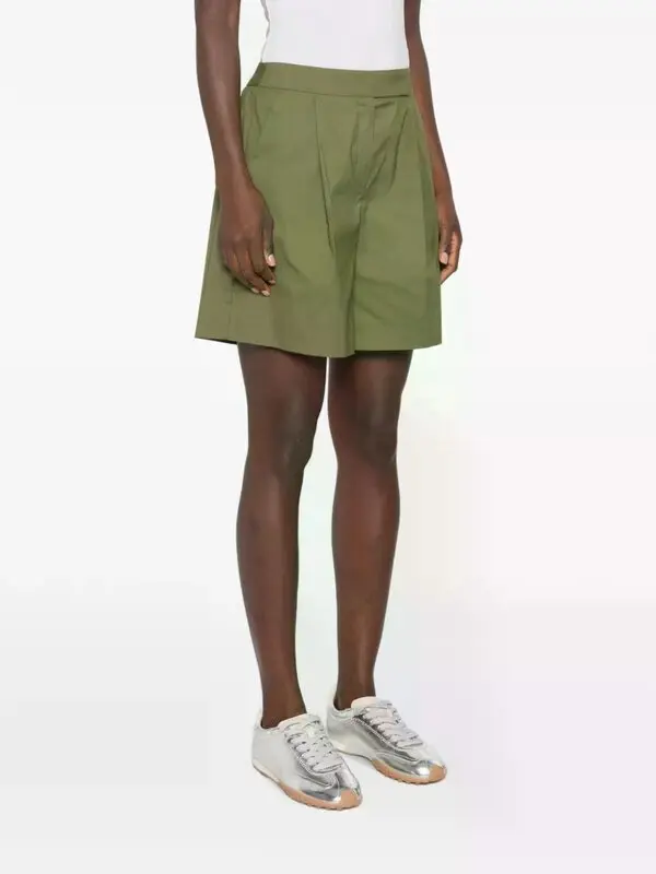 I BLUES Pleated Detail Tailored Shorts - Green