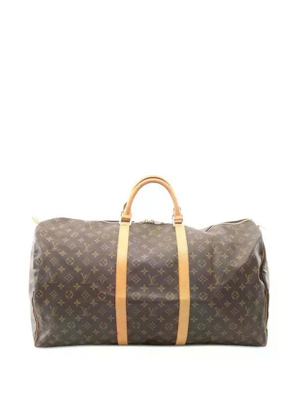 LOUIS VUITTON 2000 Monogram Keepall Bandouliere 60 Travel Bag - Brown