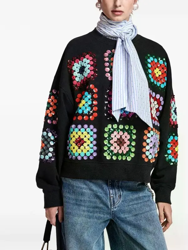 Essentiel Antwerp Sequin-embellished Crewneck Sweatshirt