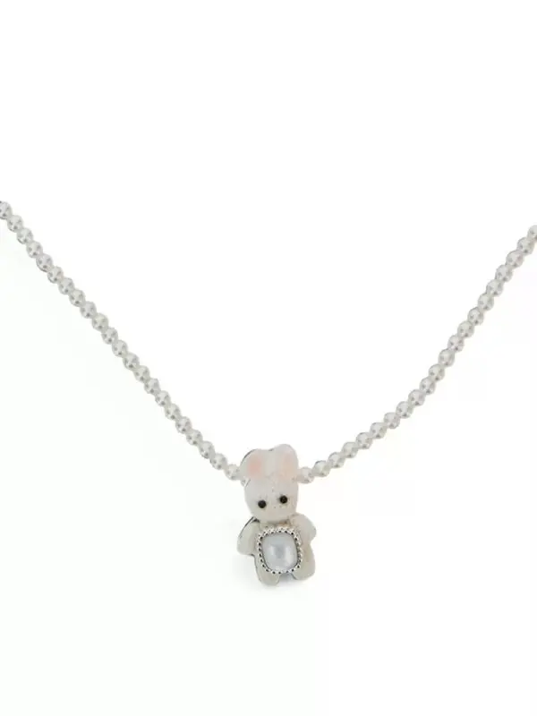 YVMIN Tone Beaded Necklace With Rabbit Pendant And Faux Pearl Embellishment