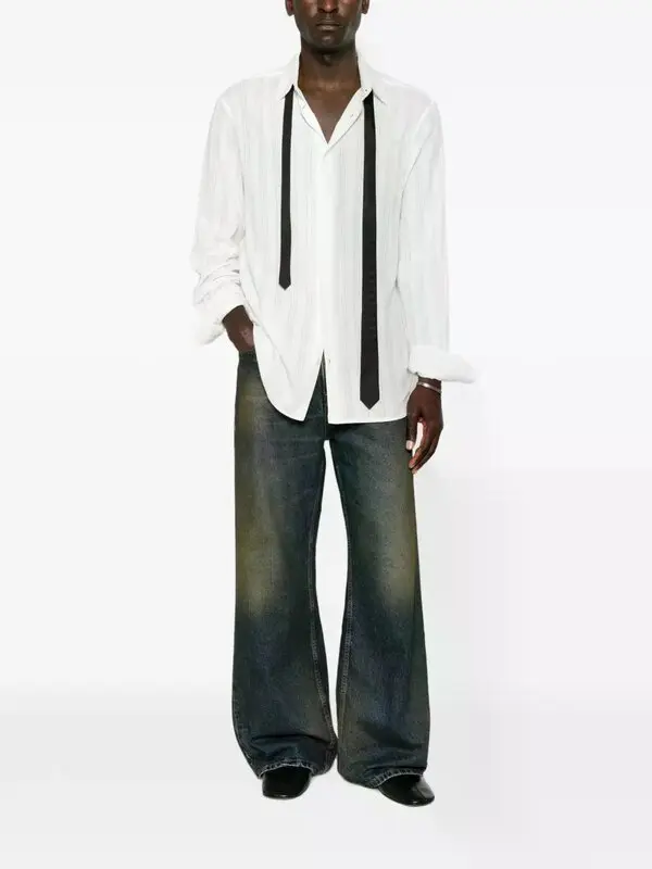 ANN DEMEULEMEESTER Pinstripe-pattern Long-sleeve Shirt
