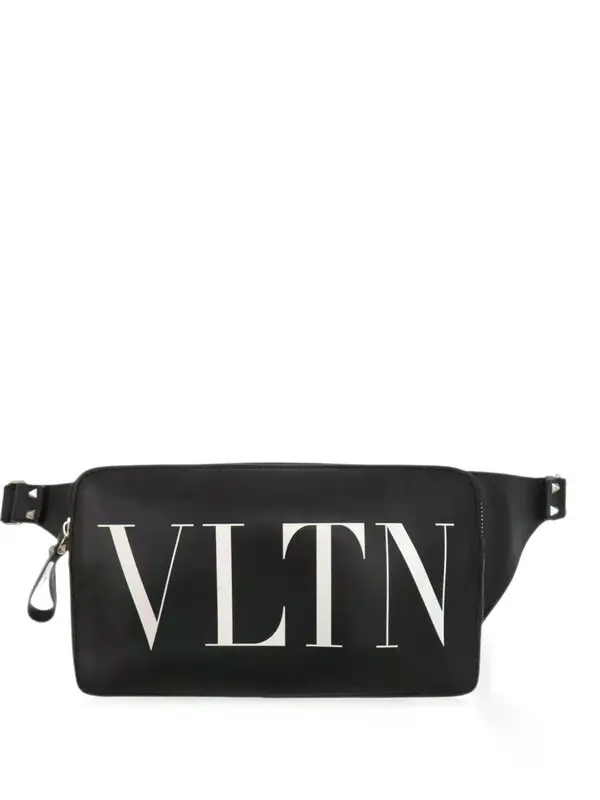 Valentino Garavani 2018-2026 Leather Vltn Rockstud Belt Bag - Black