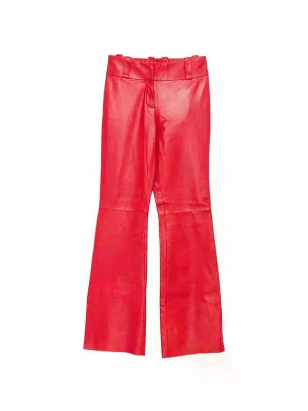 Dolce & Gabbana 2000s Panelled Leather Trousers - Red
