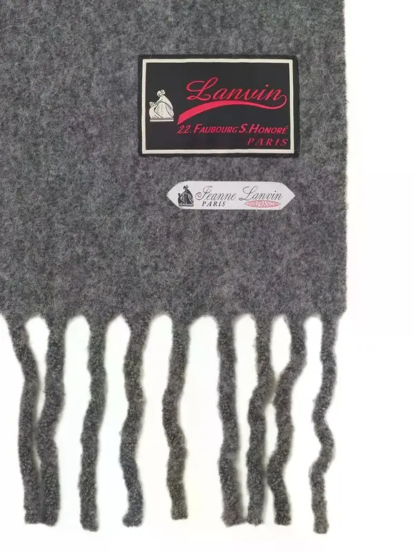 LANVIN Logo-patch Fringed Scarf