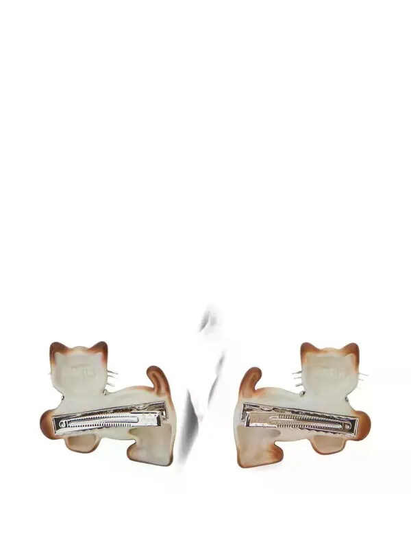 YVMIN Cat-motif Crystal-embellished Hair Clips