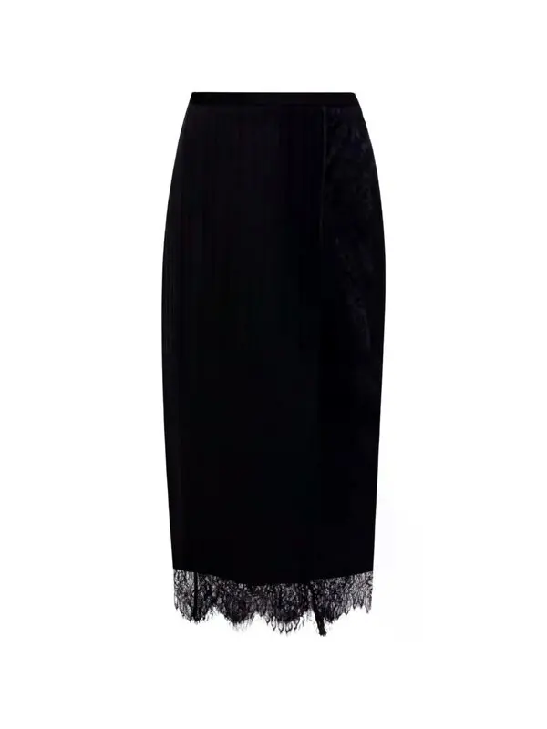 TWINSET Lace-trim Pleated Midi Skirt
