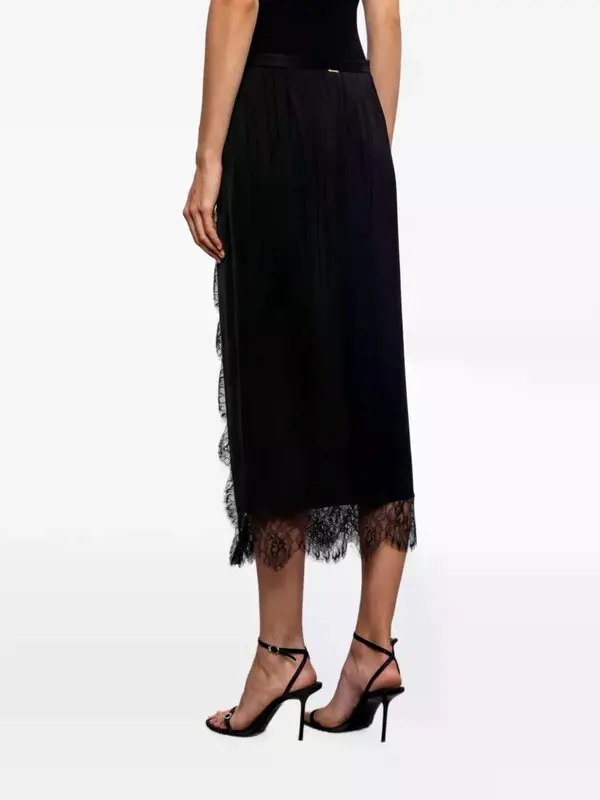 TWINSET Lace-trim Pleated Midi Skirt